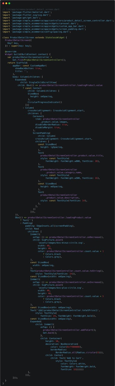 Developing a Simple E-commerce Mobile App with Flutter & GetX using the MVVM Pattern - 42 ...